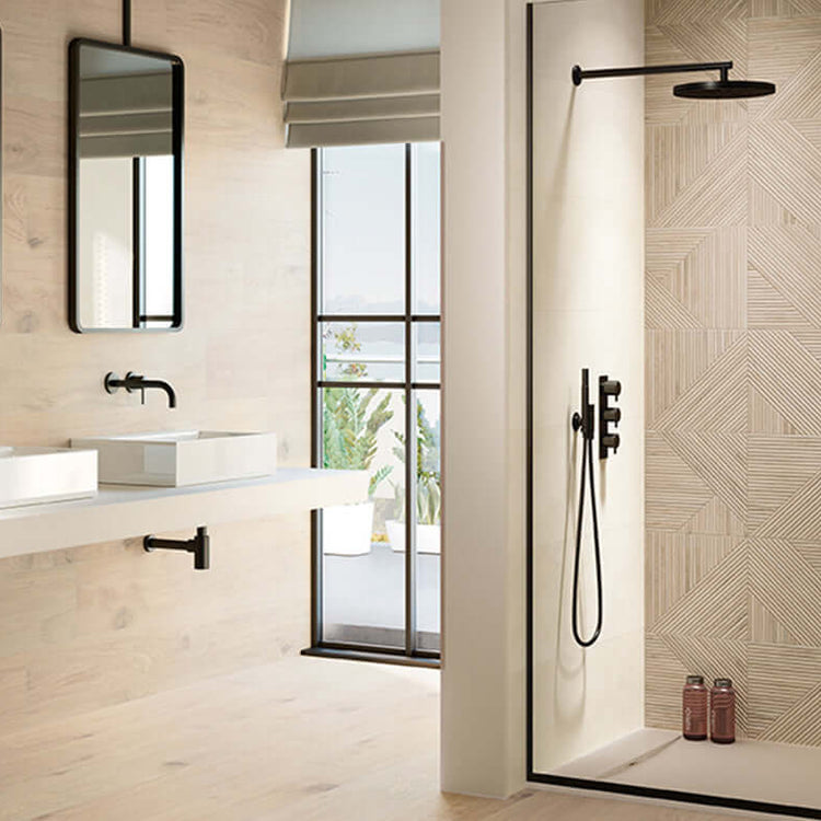 Tangram Matte Tile 12"x40" - Walnut & Caramel – The Lifestyle Lab